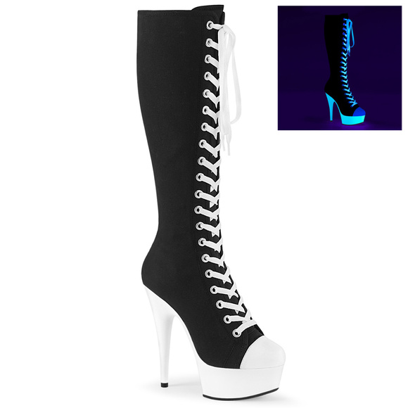 Shoes | Platform Lace Up Sneaker Heel Knee High Boots | Poshmark